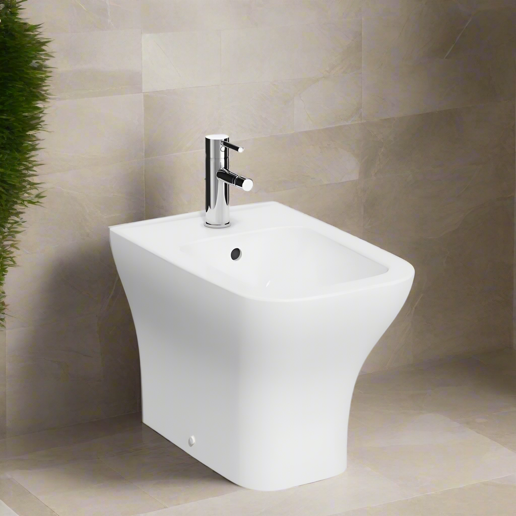 KV Eklipse Square Back to Wall Bidet Pan — Bathroom Nation