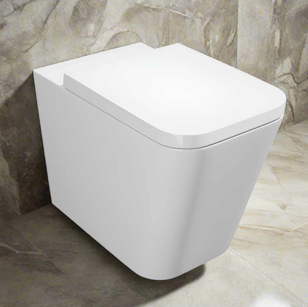 KV Genoa Square Back to Wall WC Pan with Soft Close Seat — Bathroom Nation