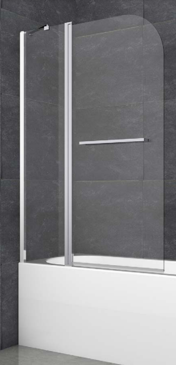 ATC 950 x 1400 Radius Curved Bath Screen with Extension & Towel Rail ...