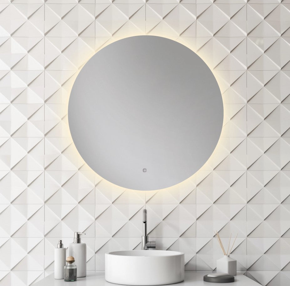 HIB Theme LED Illuminated Round Bathroom Mirror - Choose Size ...