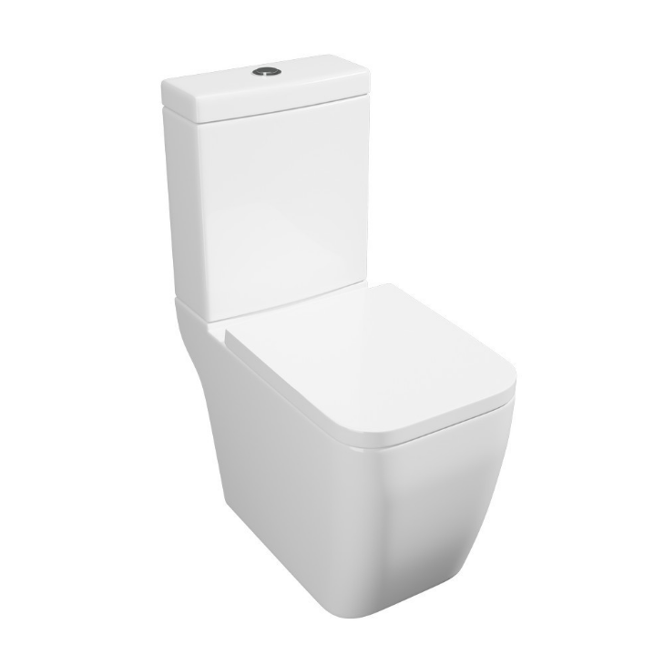 Kartell KVIT Genoa Square Close Coupled Rimless WC Pan with Soft Close ...