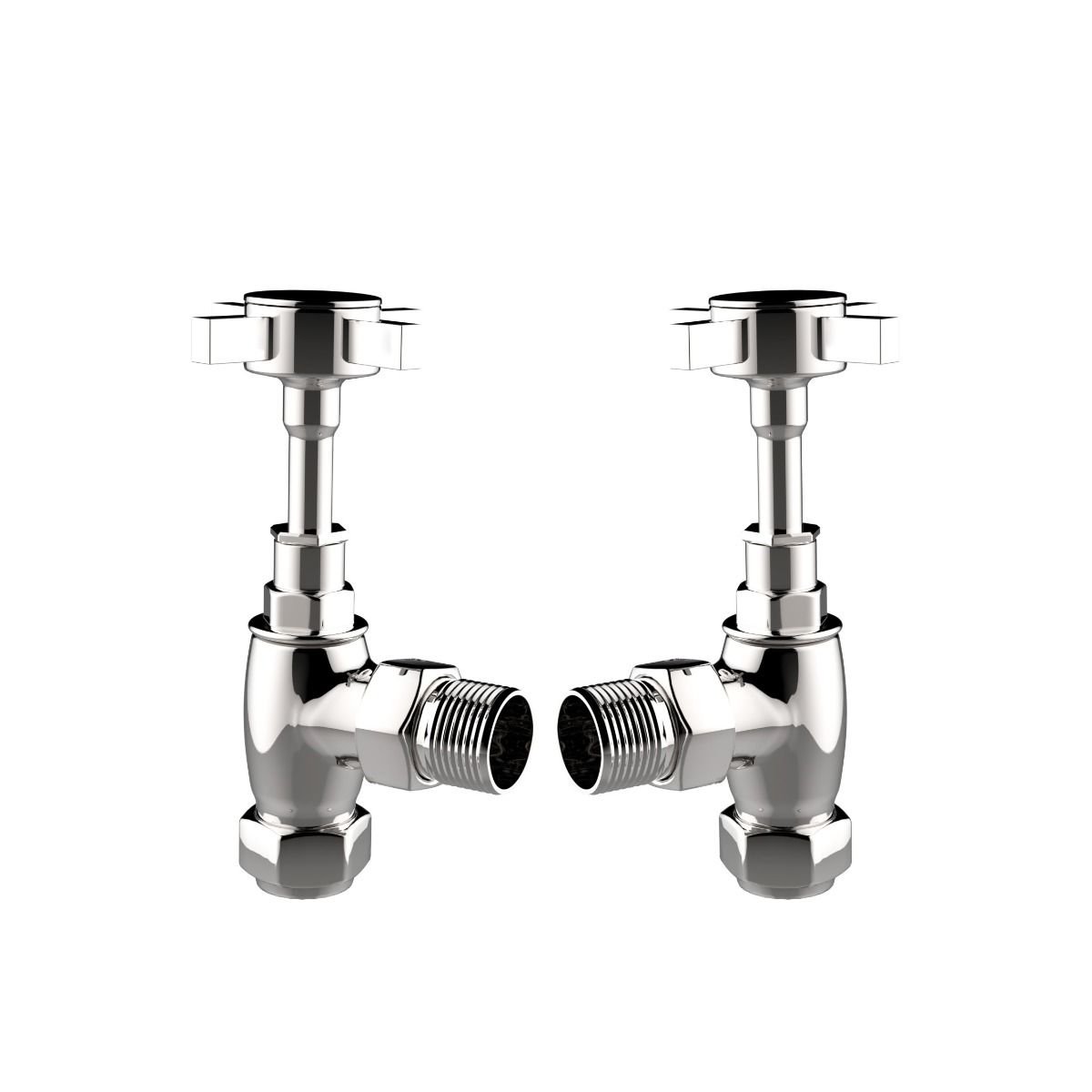 SENA Savoy Traditional Angled Radiator Valve Taps - Chrome — Bathroom ...